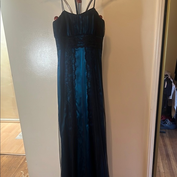 Scene Weaver | Dresses | Elegant Teal And Black Evening Gown | Poshmark